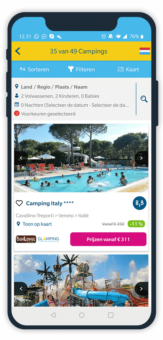 Overzicht van alle ACSI en Suncamp holidays apps | Camping apps